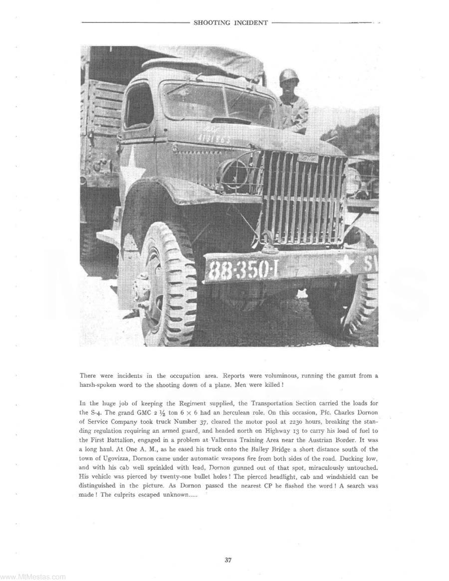 350th Infantry In Occupation With the 88th Blue Devils in Italy