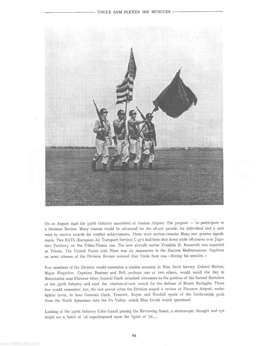 350th Infantry In Occupation With the 88th Blue Devils in Italy