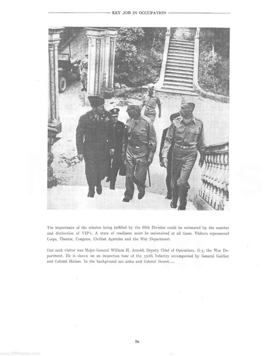 350th Infantry In Occupation With the 88th Blue Devils in Italy