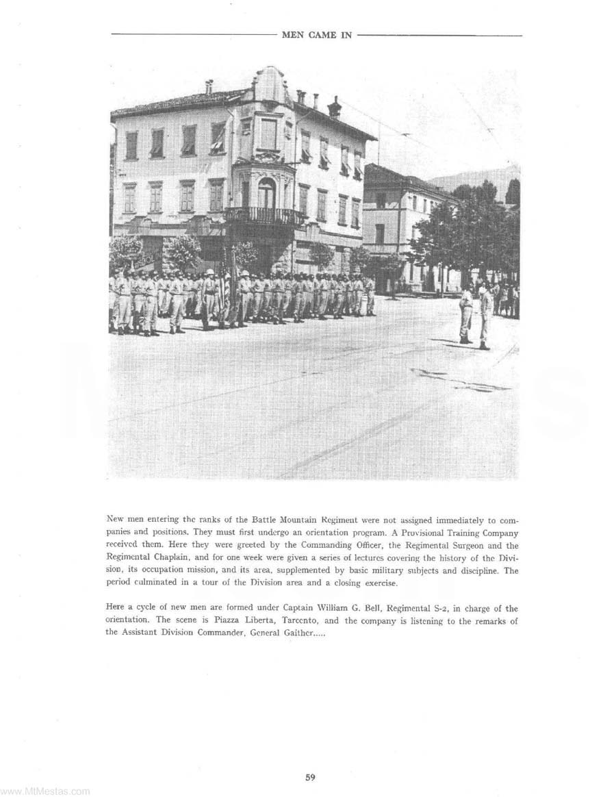 350th Infantry In Occupation With the 88th Blue Devils in Italy