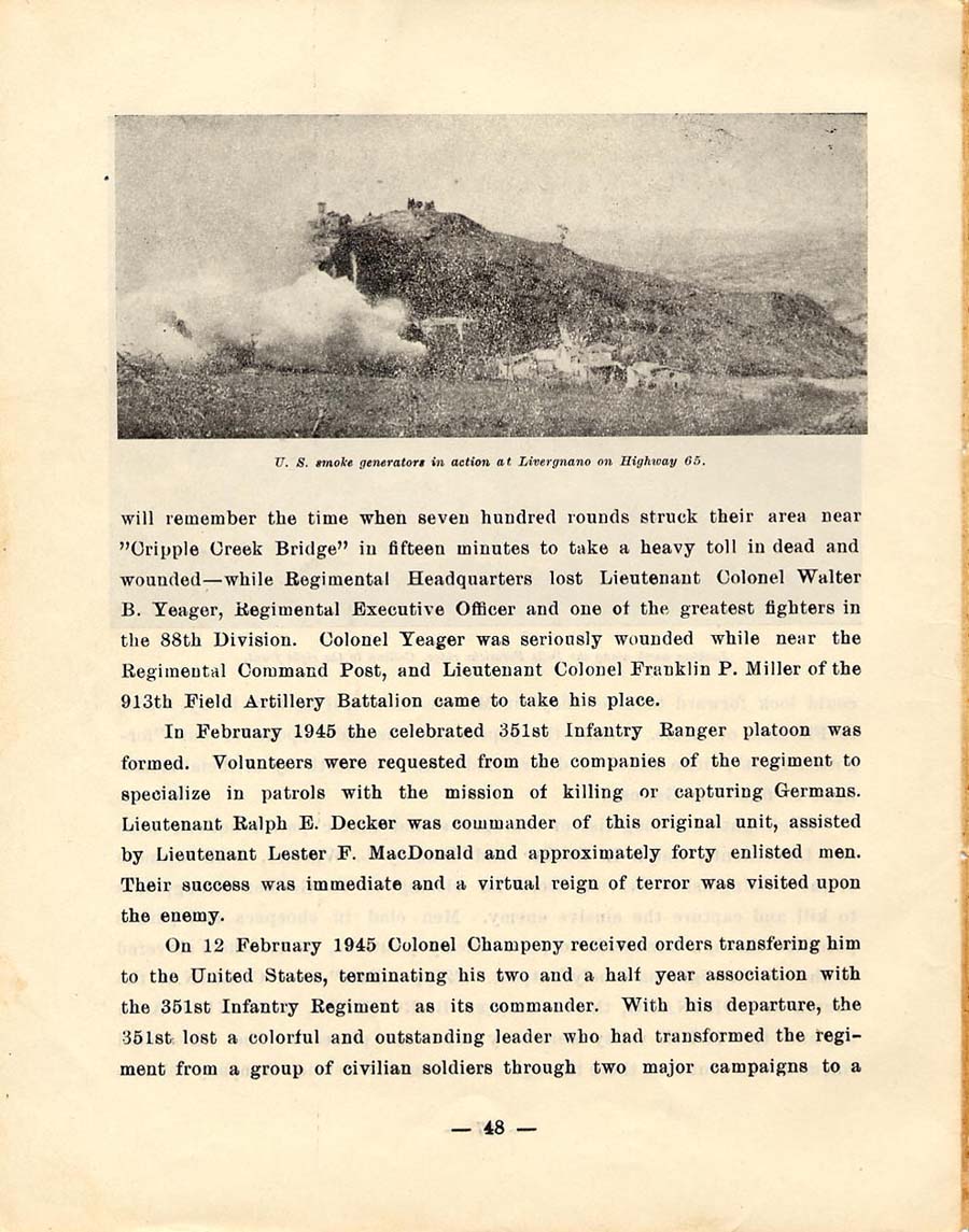 351st Infantry Regiment History July 1942 - July 1945 - 88th Infantry ...
